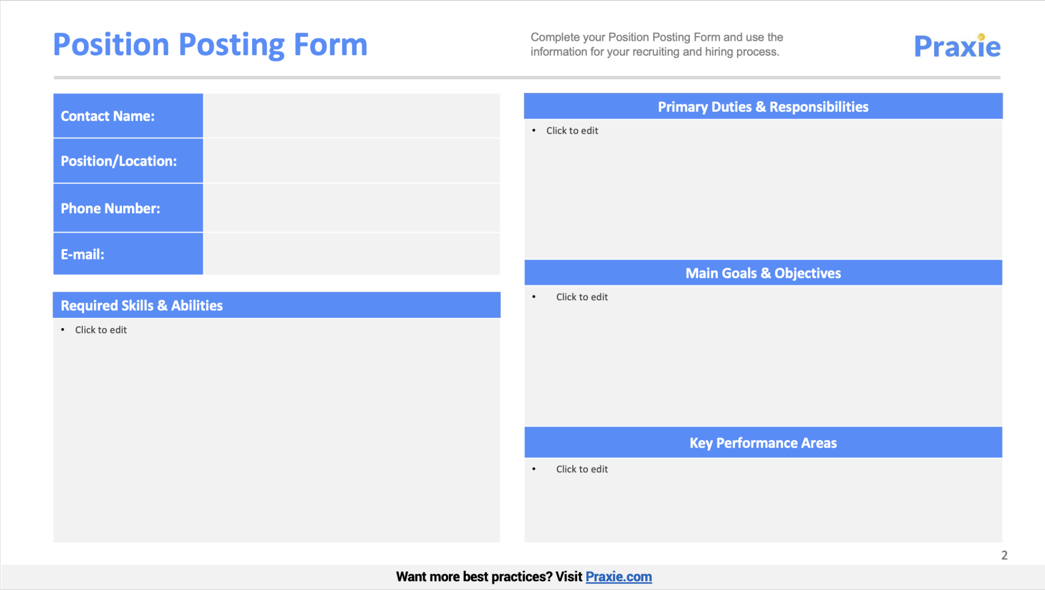 Position Posting Form Template - Human Resources Software Online Tools